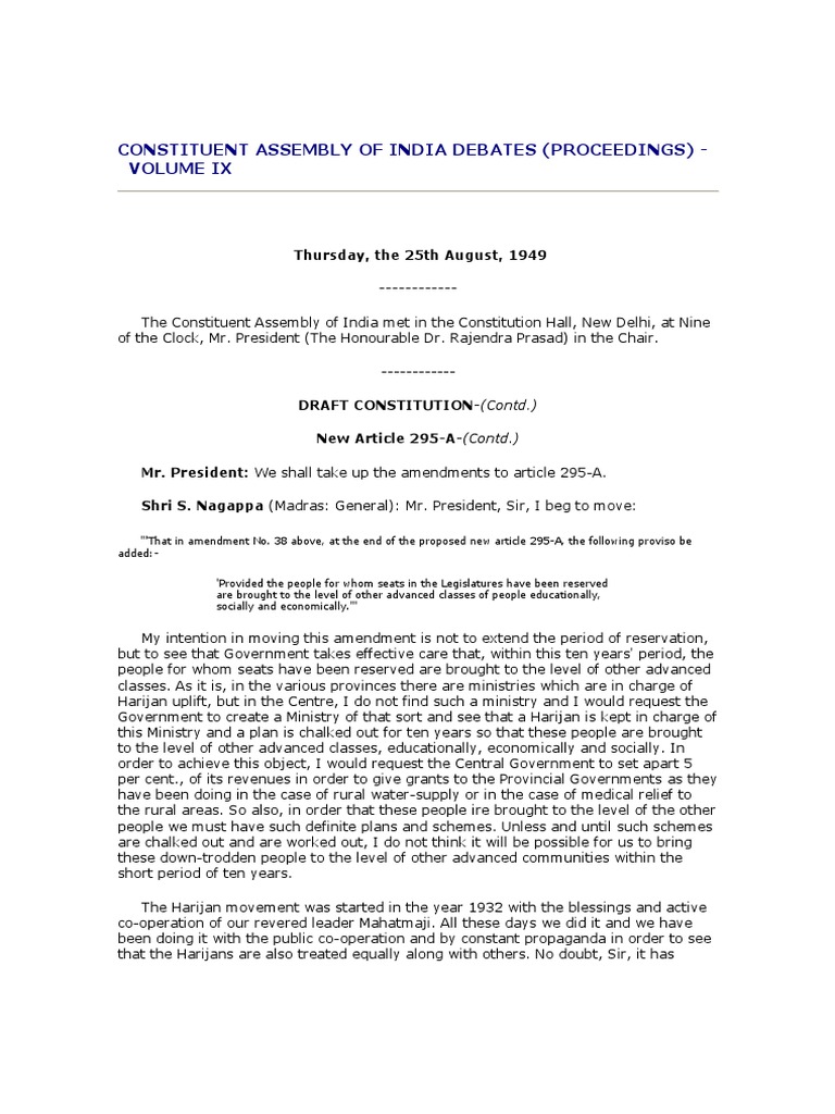 Constituent Assembly Debate On Reservation | Download Free PDF | Dalit ...