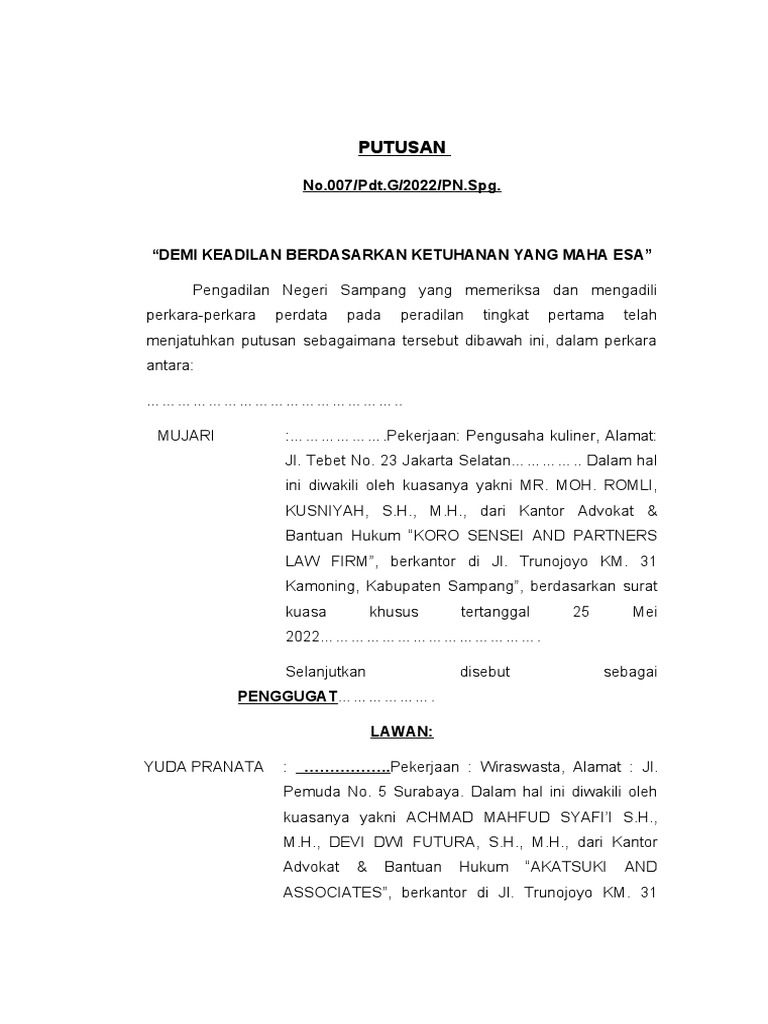 009-Putusan Perdata | PDF