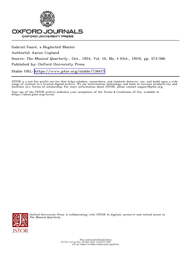 Rediscovering Gabriel Fauré's Genius | PDF | Chamber Music | Penelope