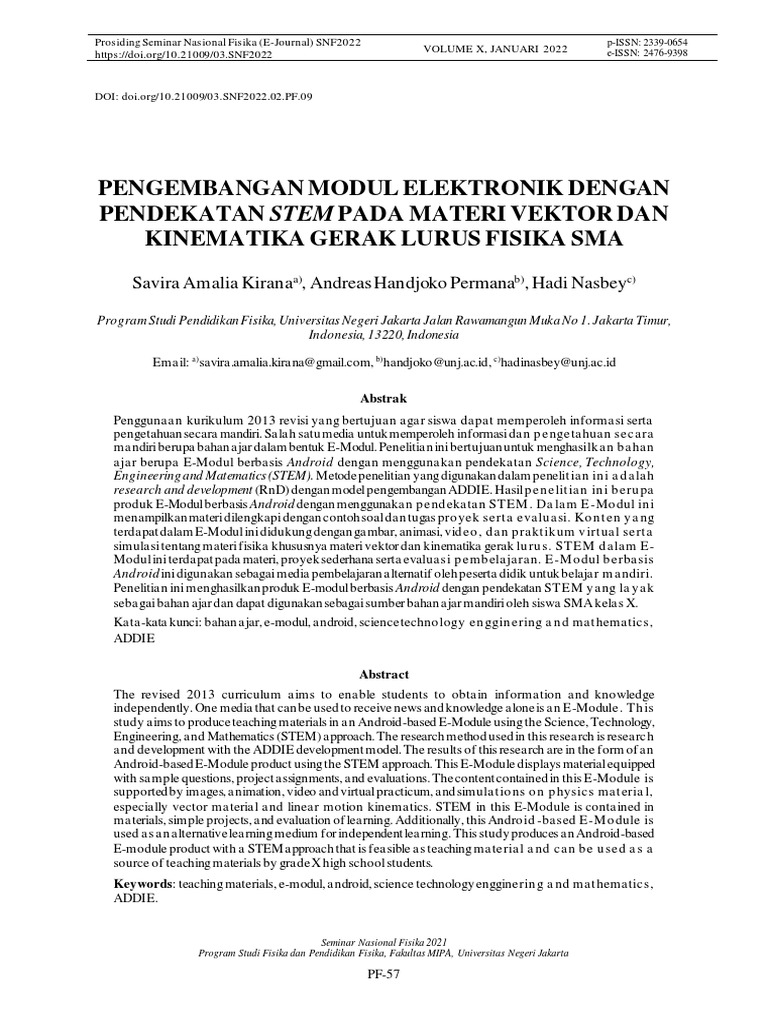 E-Modul Fisika SMA Berbasis STEM | PDF