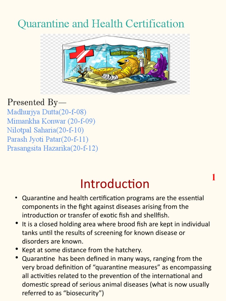 Quarantine and Health Certification - 1 | PDF | Quarantine | Infection