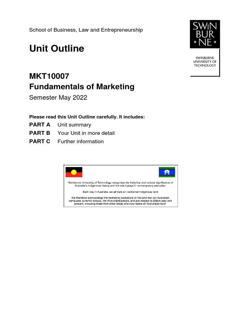 MKT10007 Unit Outline - May 2022 | PDF | Plagiarism | Turnitin