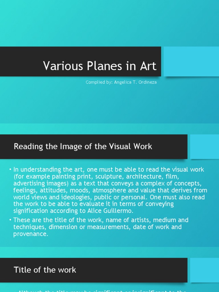 Week 7 Various Planes in Art | PDF | Art History | Paintings