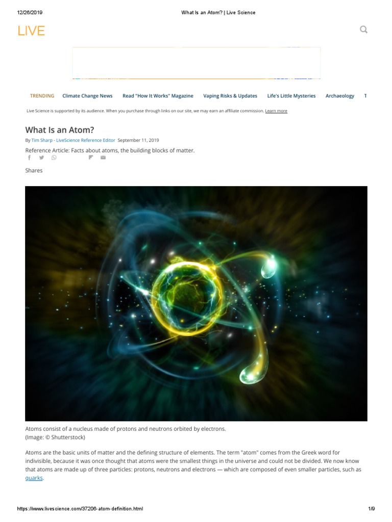 Understanding Atoms: Structure & Function | PDF | Atoms | Proton