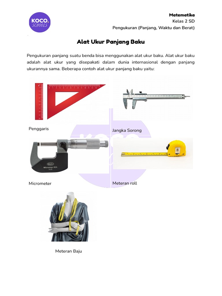 Revision Note - Matematika Kelas 2 - Pengukuran (Panjang, Waktu Dan ...