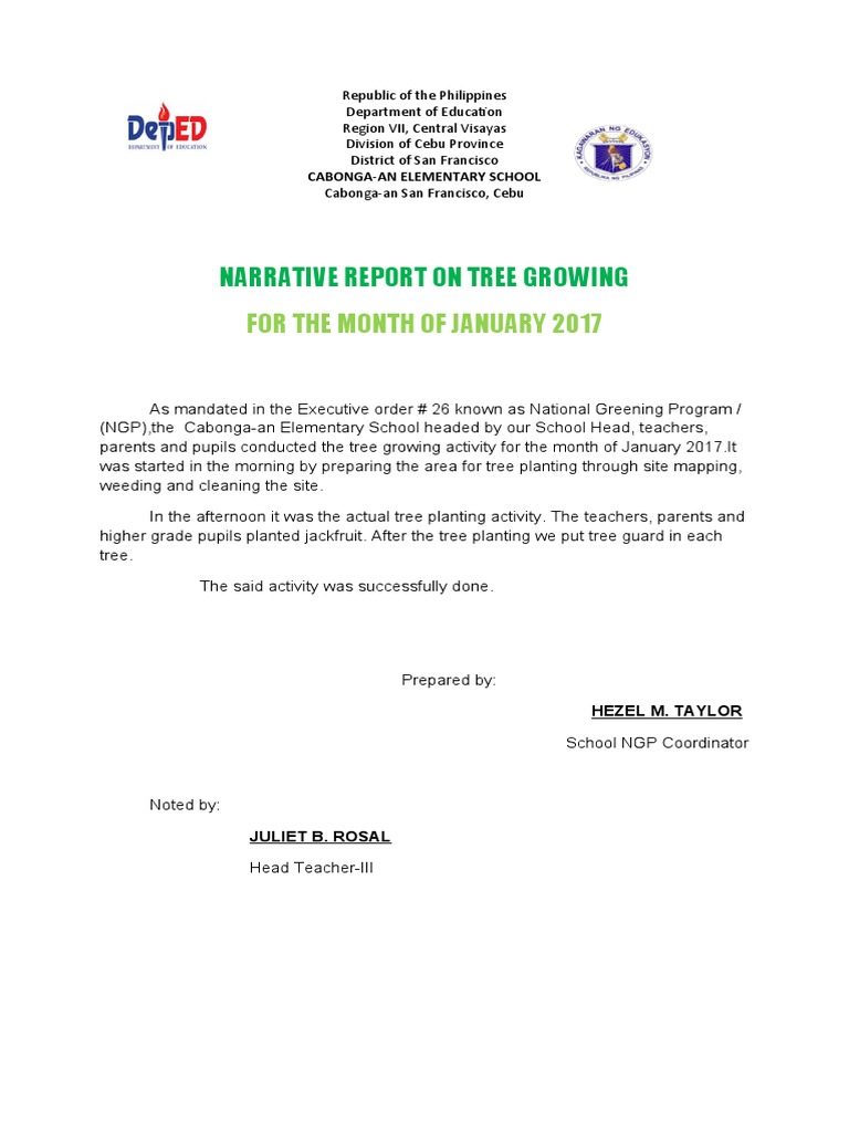 Narrative Report Tree Growing | PDF | Trees | Natural Environment