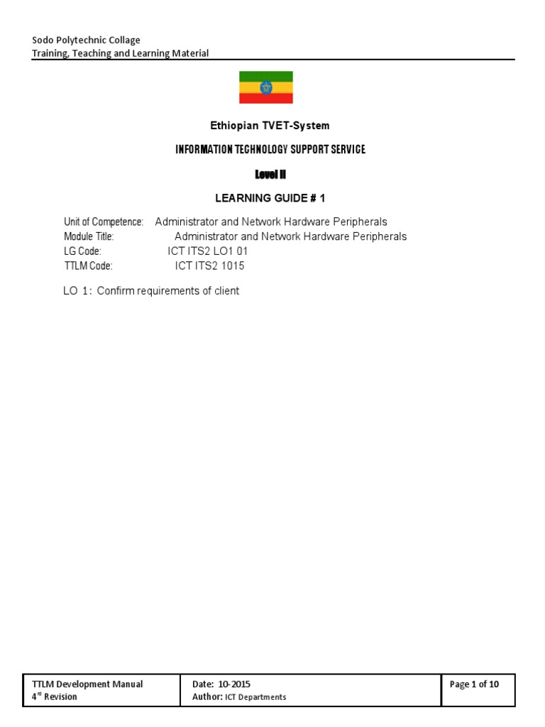 Confirming Client Peripheral Requirements | PDF | Educational ...