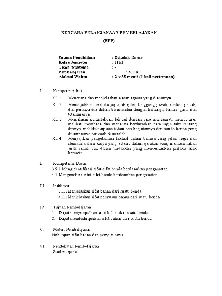 Contoh RPP Kontekstual | PDF