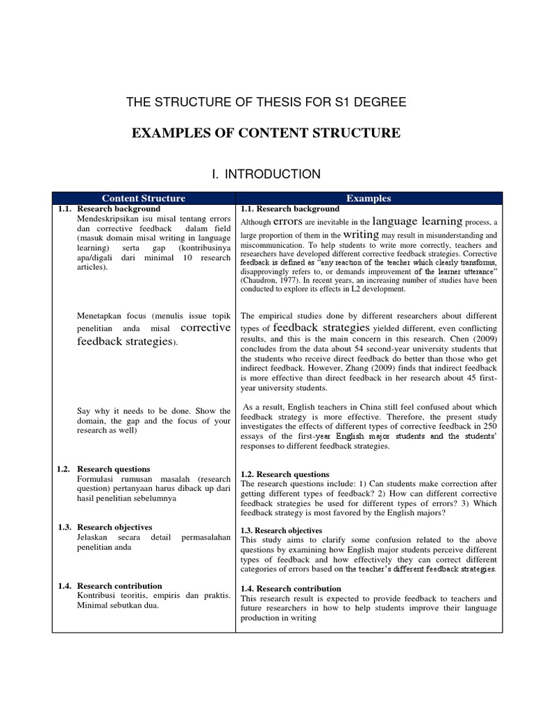 Examples of Content Structures | PDF | Second Language | English As A ...