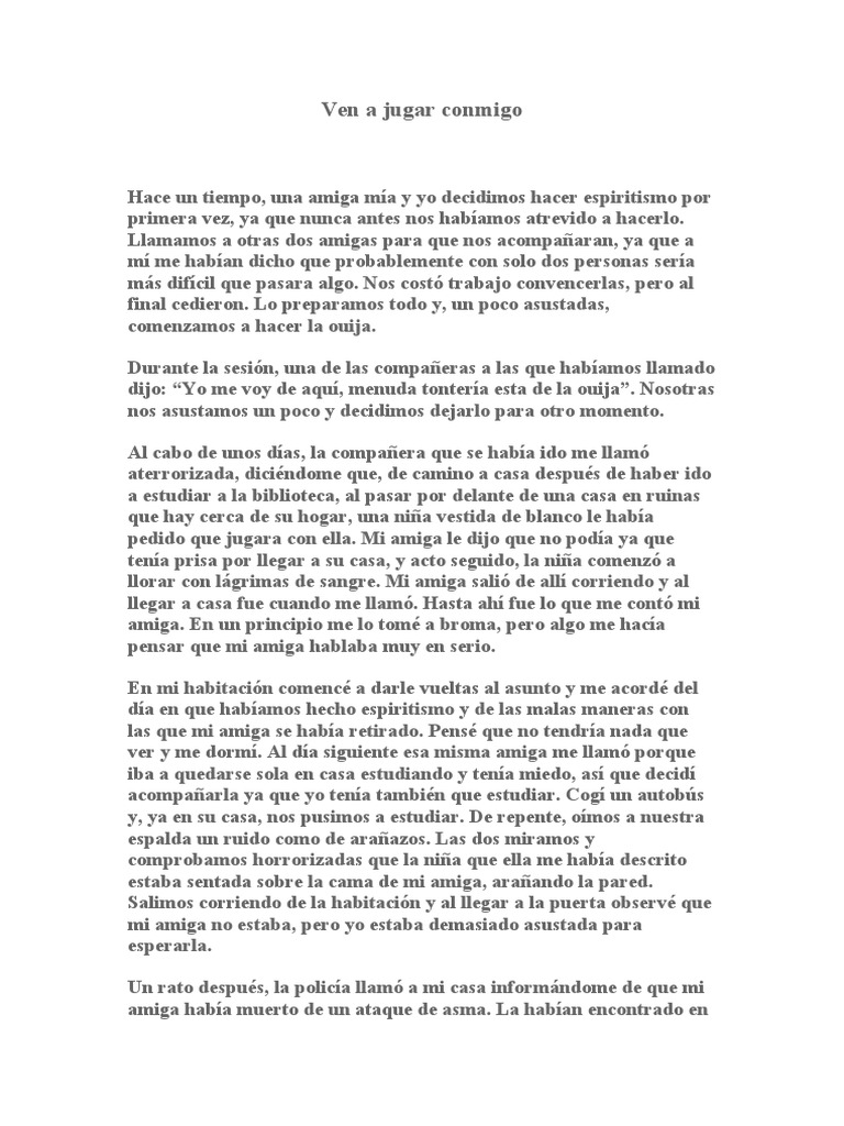 Ven A Jugar Conmigo | PDF | Novela negra, policíaca y suspenso