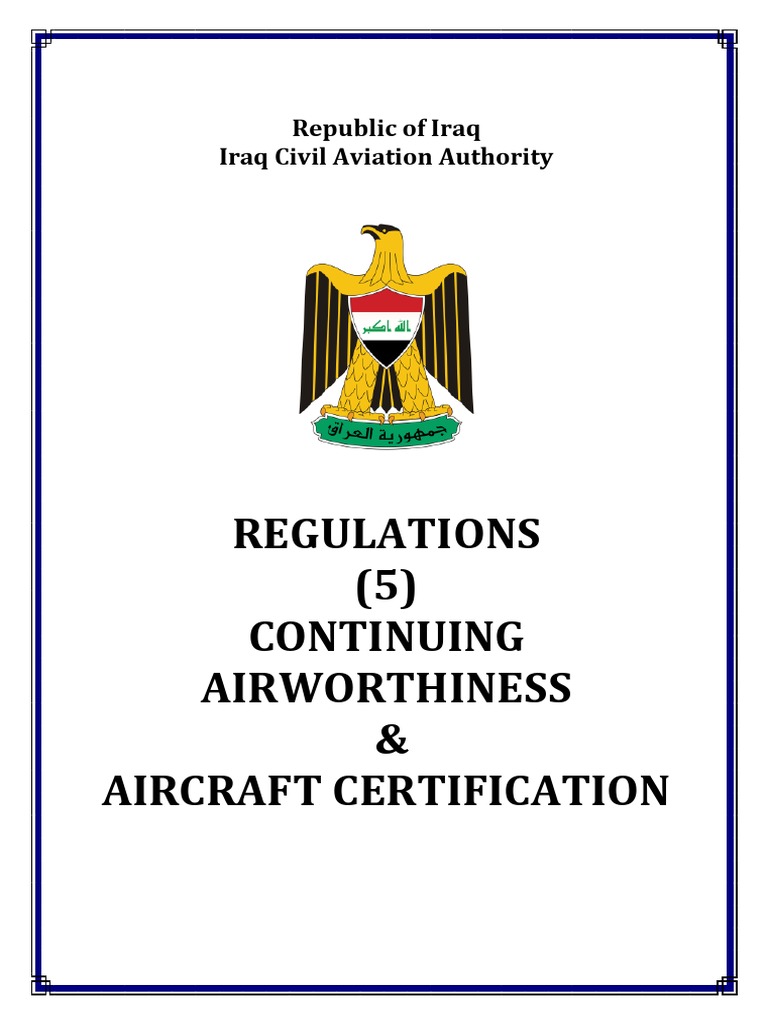Iraq Aircraft Certification Regulations | PDF | Transport | Aviation