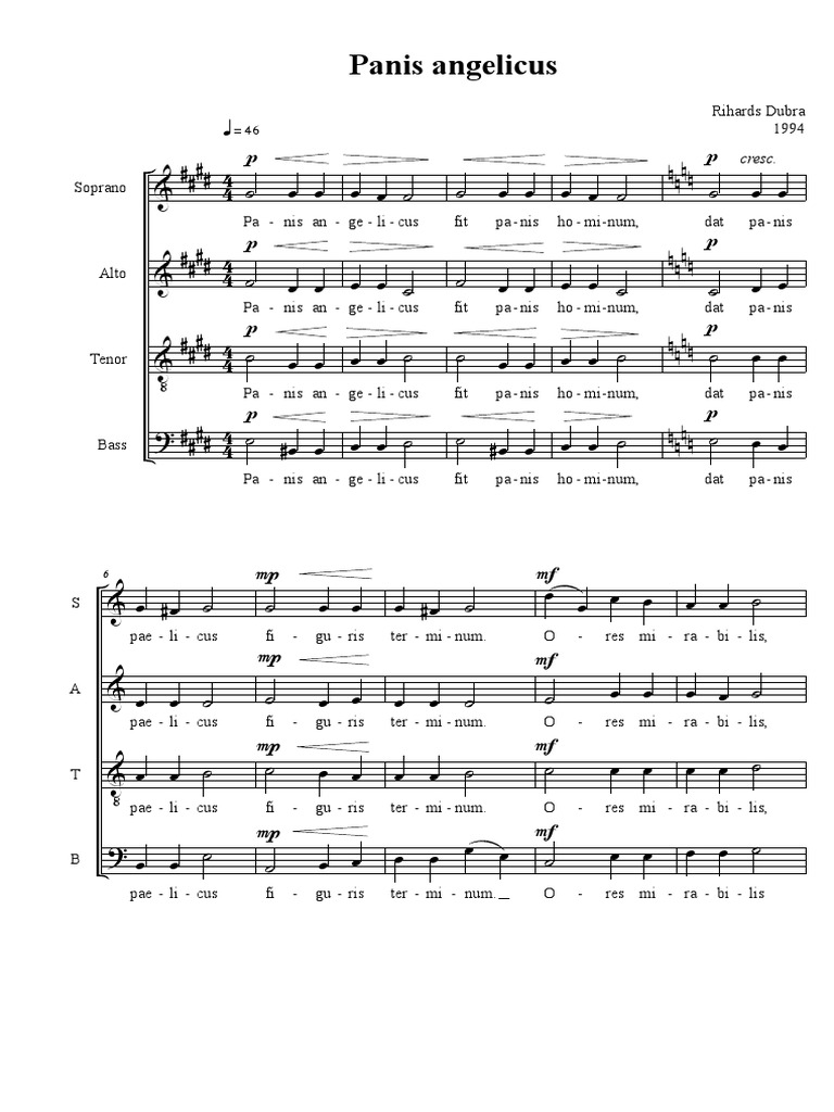 Panis Angelicus (Rihards Dubra) | PDF | Chant