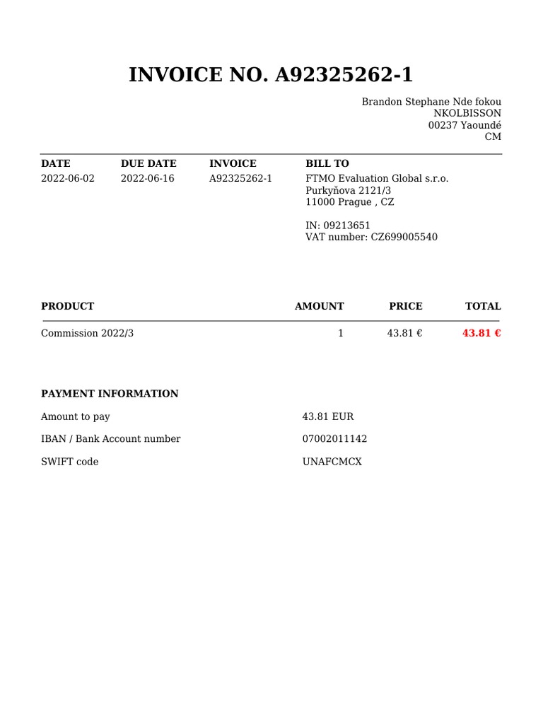INVOICE NO. A92325262-1: Date Due Date Invoice Bill To | PDF