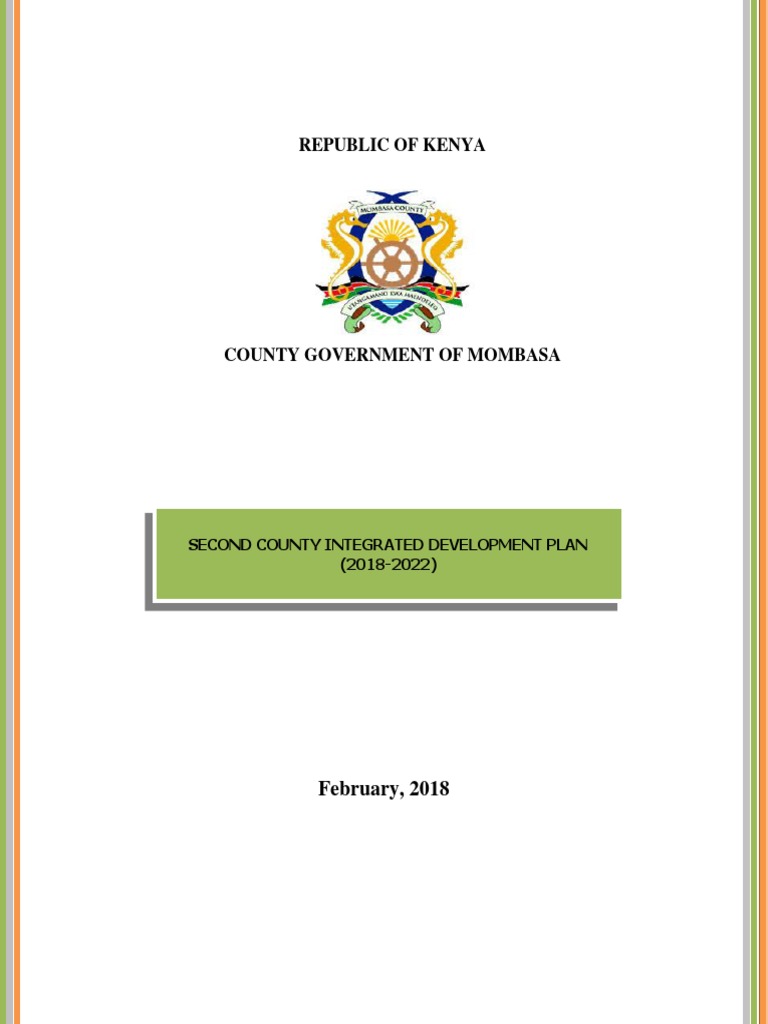 Mombasa County Integrated Development Plan 2018-2022 | PDF ...