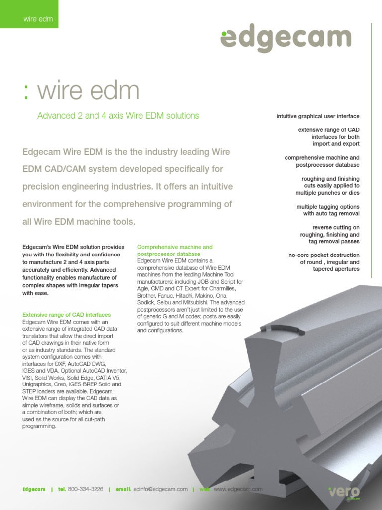 Edgecam Wire EDM: Precision CAD/CAM Solutions | PDF | Computer Aided ...