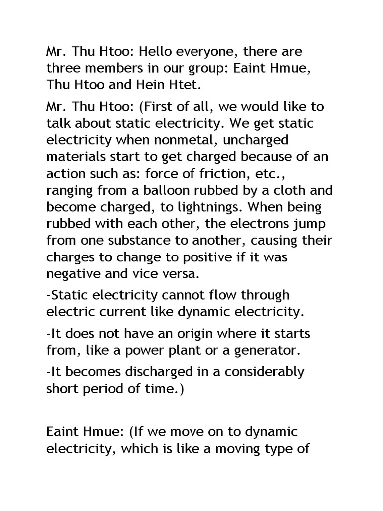 Science Project Script (Electricity) | PDF | Electricity | Series And ...