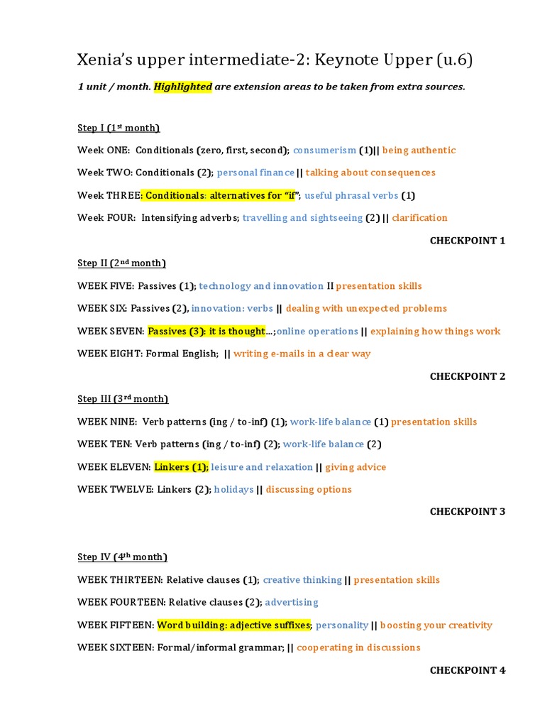 Upper Intermediate English Course Plan | PDF | Science & Mathematics