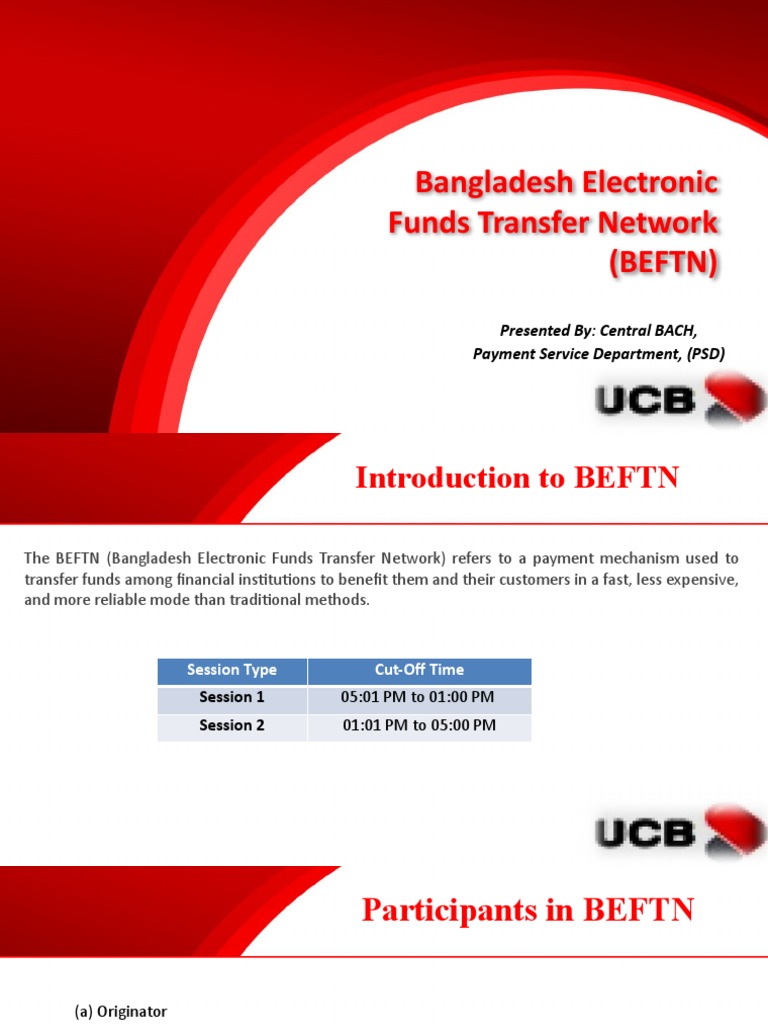 Bangladesh Electronic Funds Transfer Network (BEFTN) Overview | PDF ...