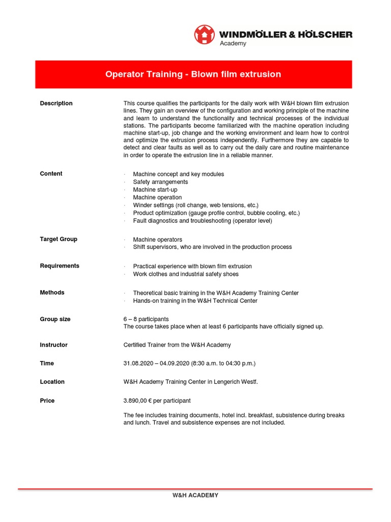 Operator Training - Blown Film Extrusion: Description | PDF | Extrusion ...