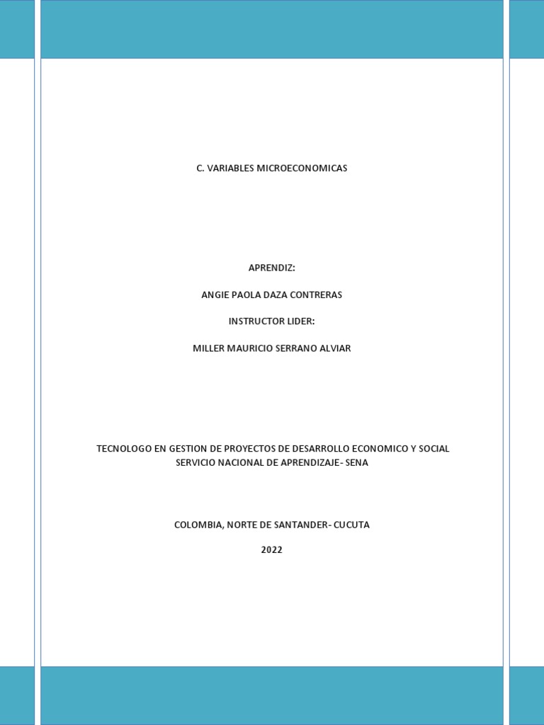 C. Variables Microeconomicas | PDF | Salario | Los consumidores