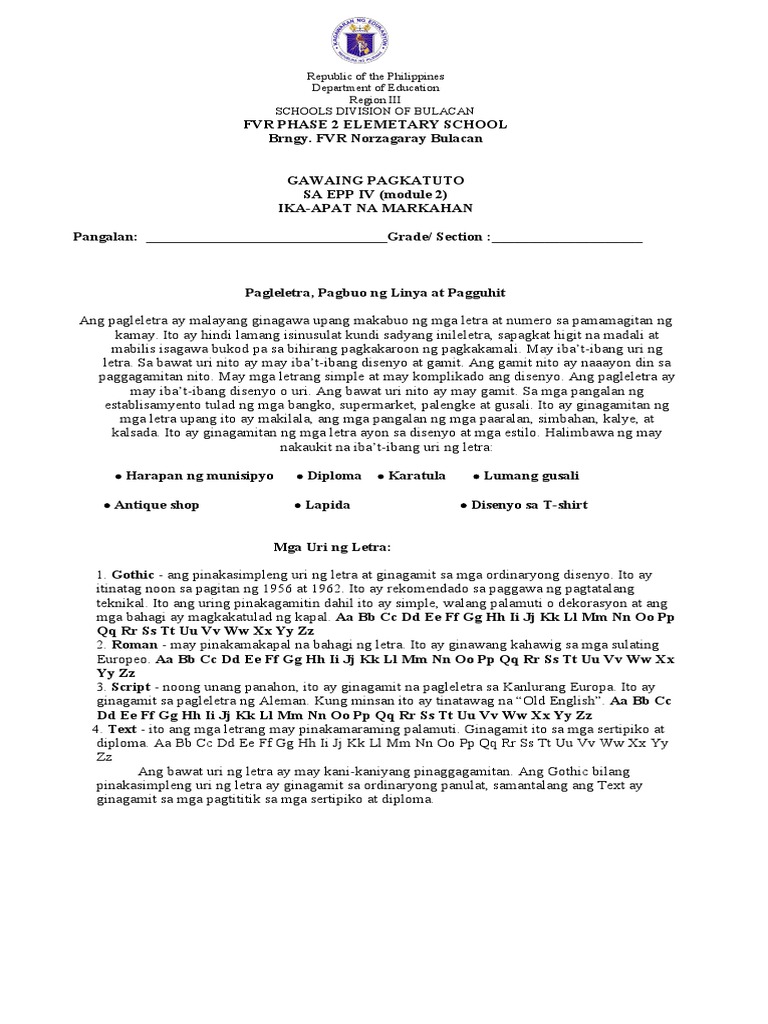 Las in Epp Quarter 4 Module 2 | PDF