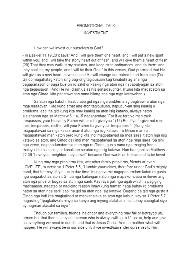 Promotional Talk | PDF