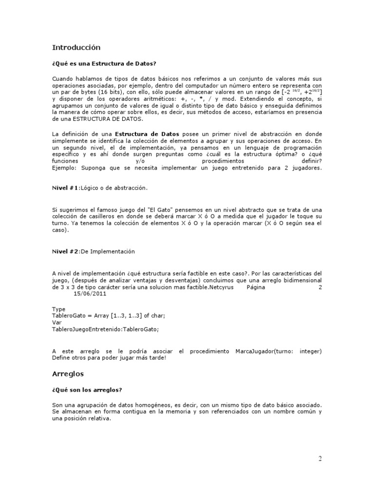 Estructura de Datos | PDF | Puntero (Programación de computadora ...