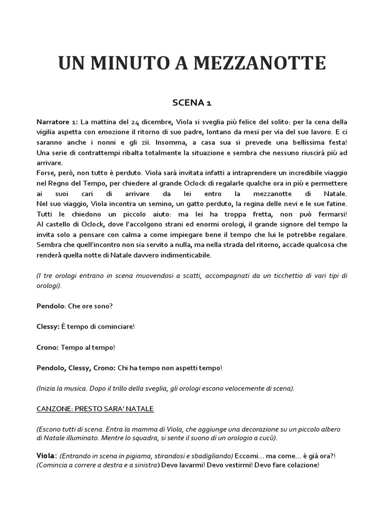 Copione UN MINUTO A MEZZANOTTE | PDF