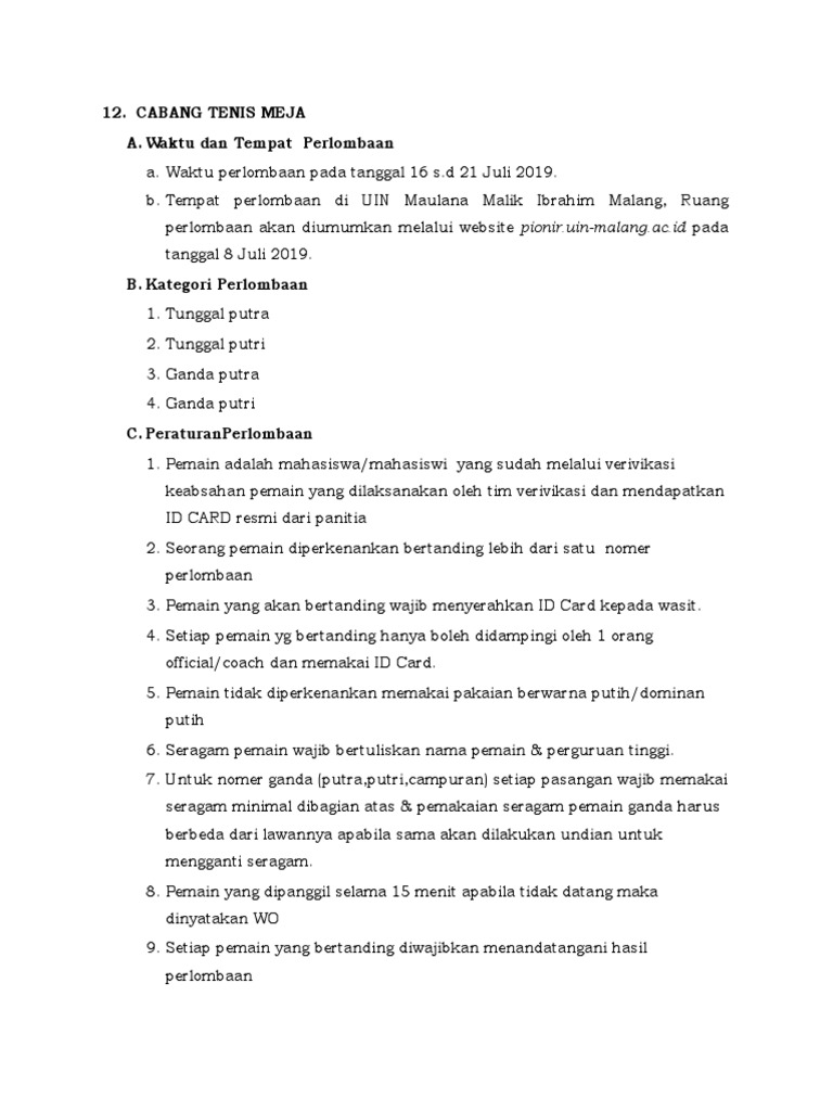 Cabang Tenis Meja | PDF Cabang Tenis Meja | PDF