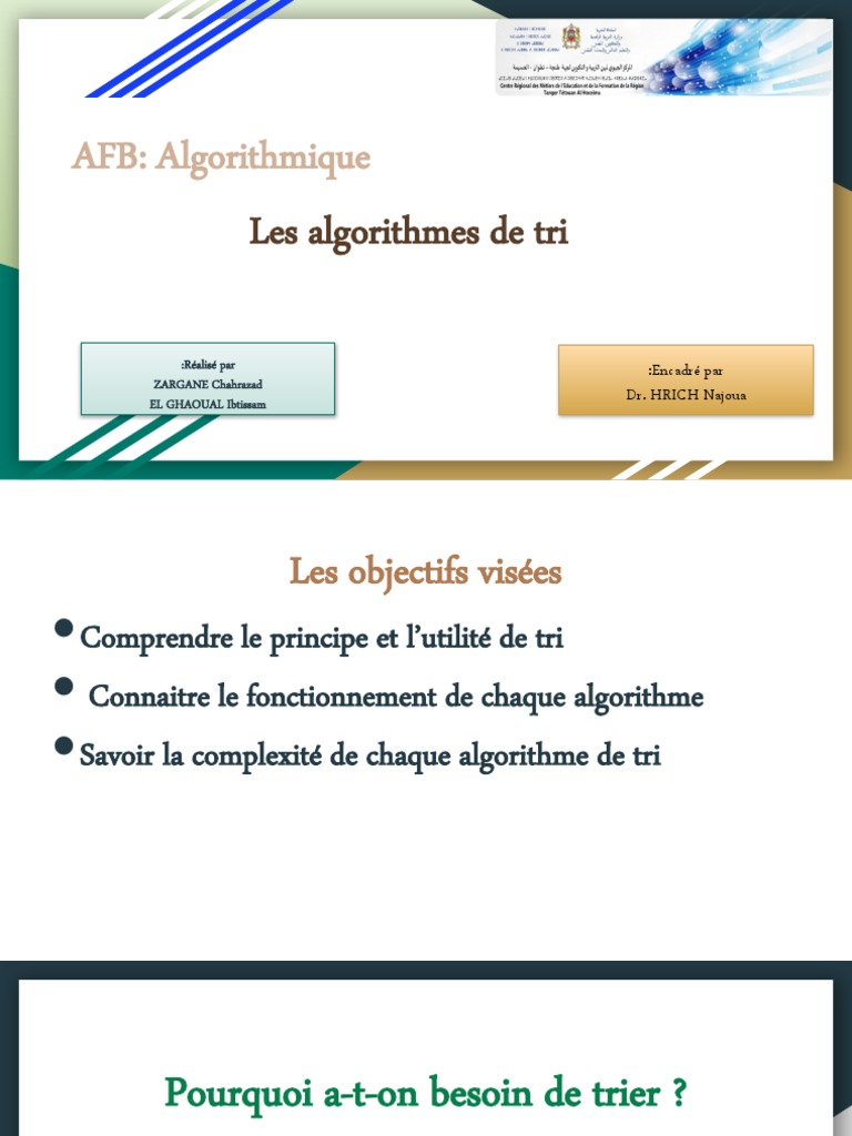 Algorithme de Tri | PDF | Théorie de la complexité (informatique ...