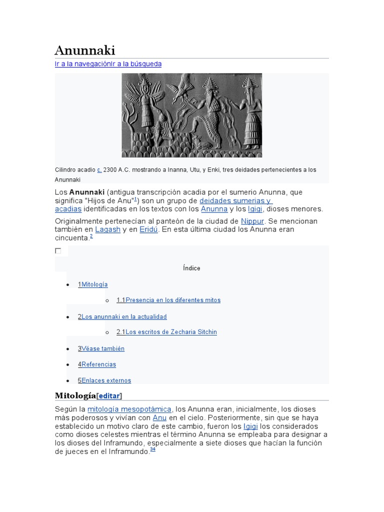 Dioses Anunnaki en la Mitología Sumeria | PDF | Arqueología de Iraq ...