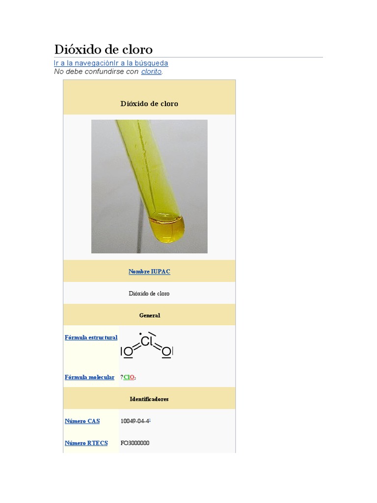 Riesgos y Usos del Dióxido de Cloro | PDF | Química | Ciencias fisicas