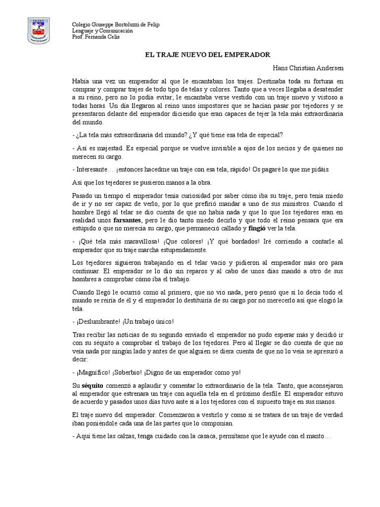El Traje Nuevo Del Emperador | PDF