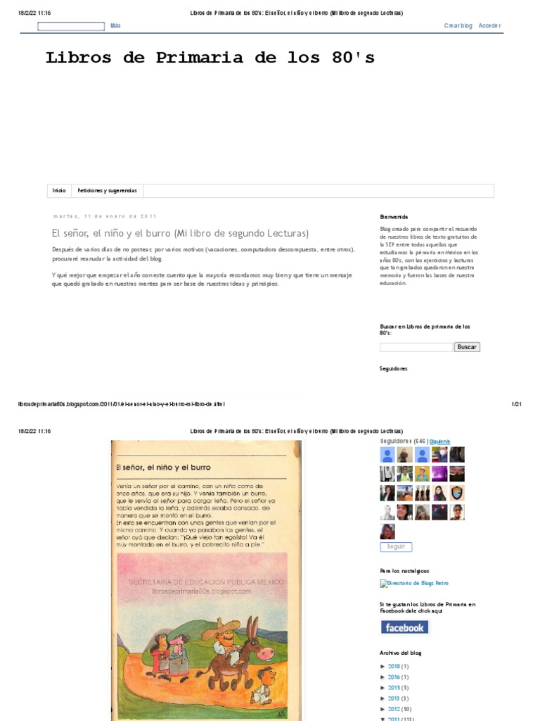Libros de Primaria de Los 80'S - El Señor, El Niño y El Burro (Mi Libro de Segundo Lecturas) | PDF