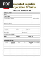 Employee Joining Form | PDF