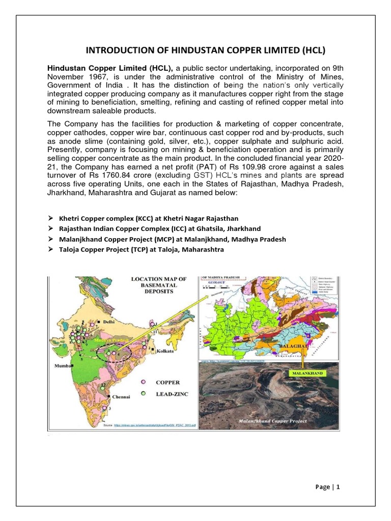 Overview of Malanjkhand Copper Mine | PDF | Prospecting | Granite
