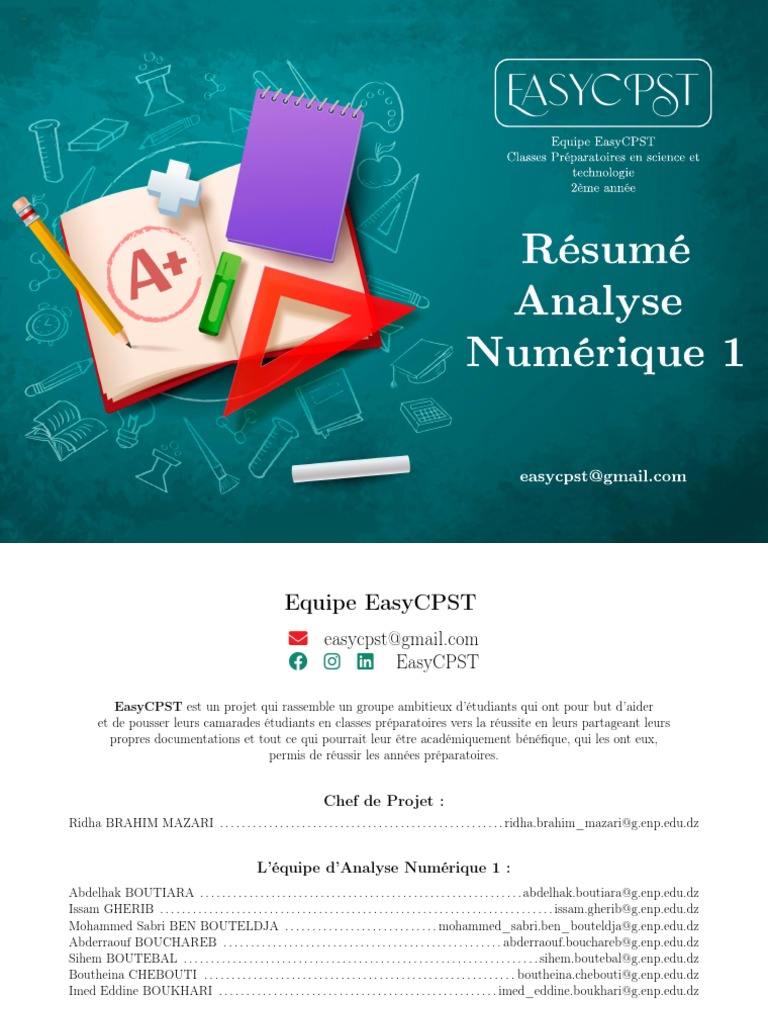 Résumé d'Analyse Numérique 1 | PDF | Matrice (Mathématiques) | Analyse ...