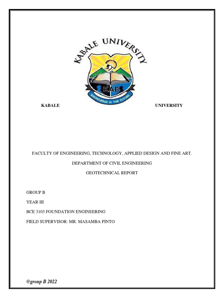 Field Test Report | PDF | Civil Engineering | Applied And ...