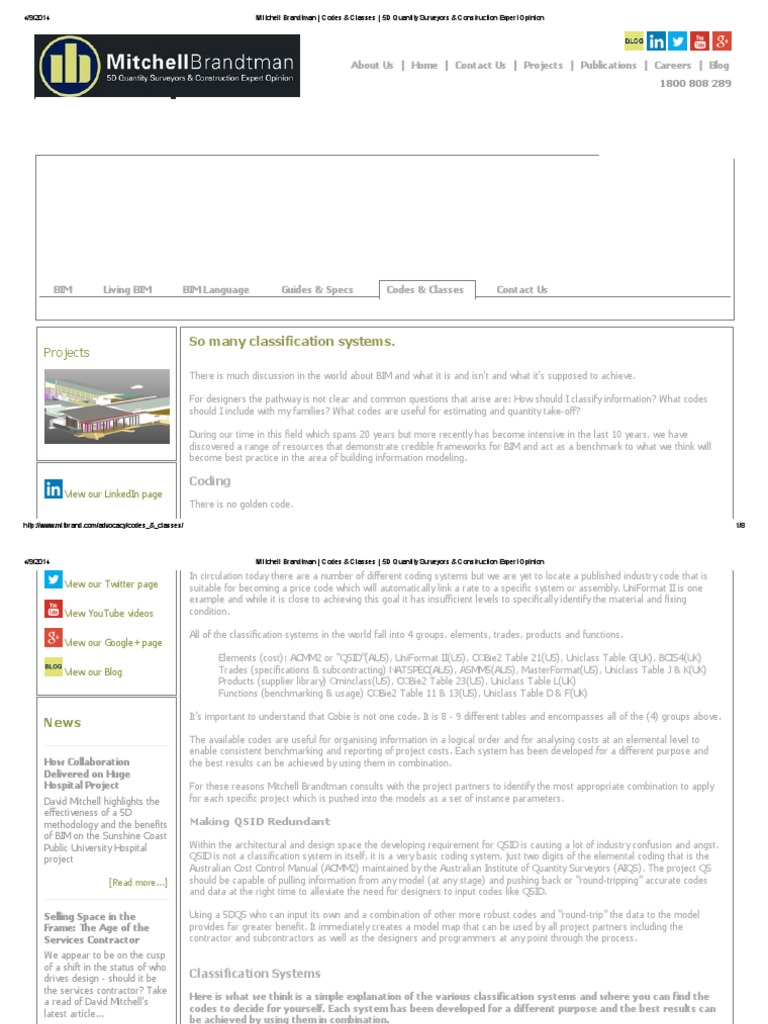 BIM Classification Systems Guide | PDF | Building Information Modeling ...