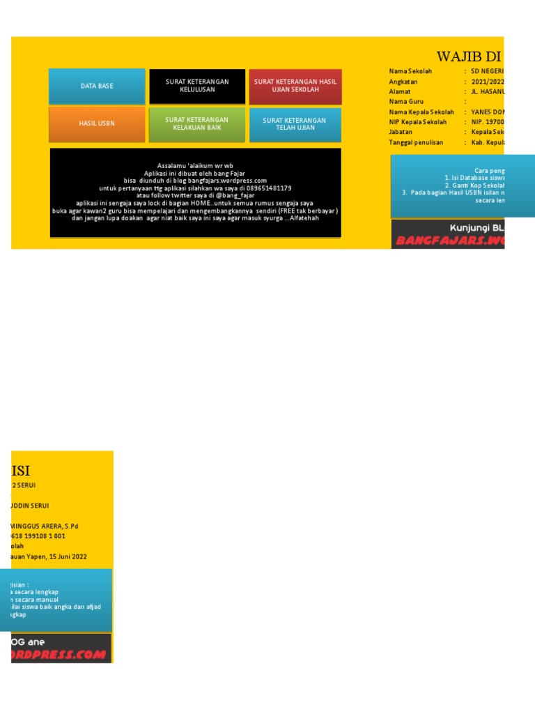 Aplikasi SKKB SD Negeri 2 Serui 2022 | PDF