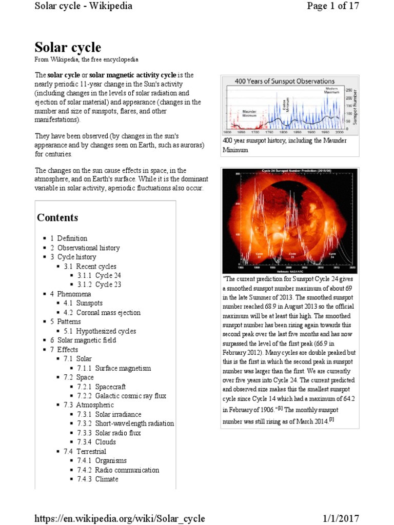 Solar Cycle: From Wikipedia, The Free Encyclopedia | PDF | Sun | Ionosphere