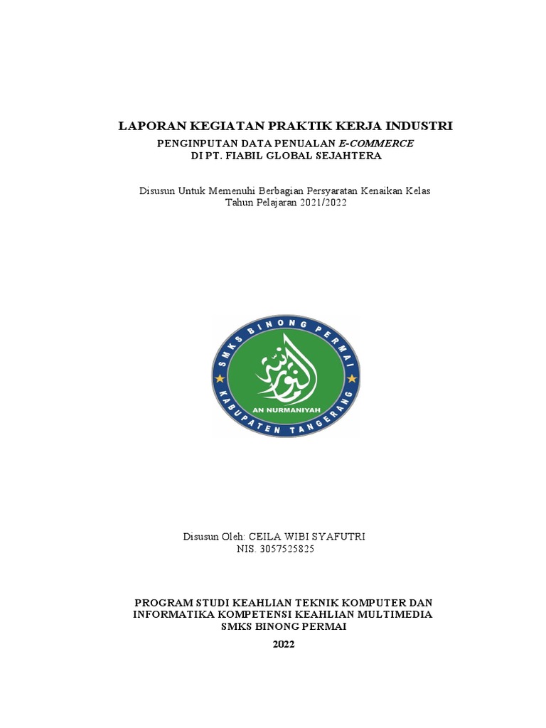 Laporan Kegiatan Praktik Kerja Industri (SMK) | PDF