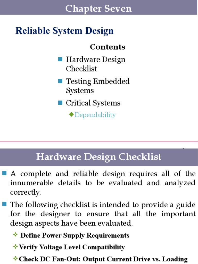 Reliable System Design: Hardware Design Checklist Testing Embedded ...
