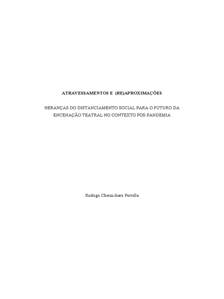 Pré Projeto De Doutorado Revisado Pdf Teatro Internet