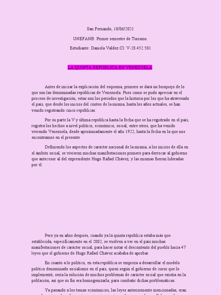 Explicacion Del Esquema | PDF | Venezuela | Hugo Chavez