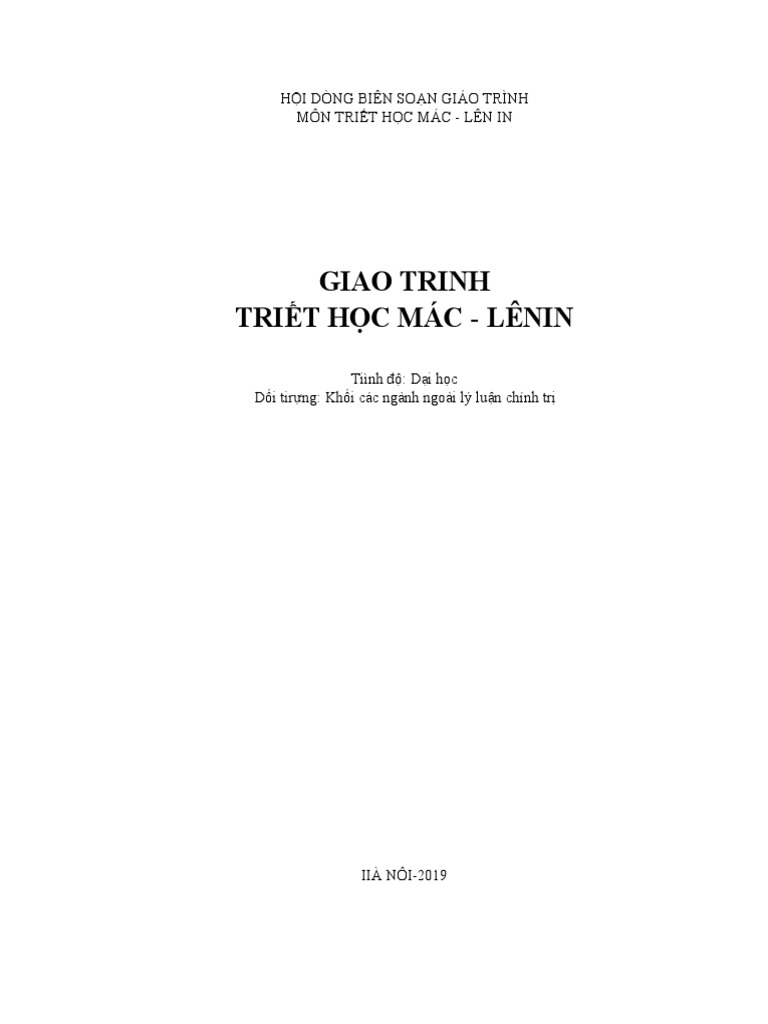 GT học phần Triết học MLN (K) Tr đầu -cuoois | PDF