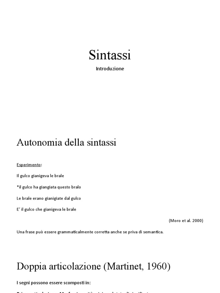 Sintassi Introduzione | PDF