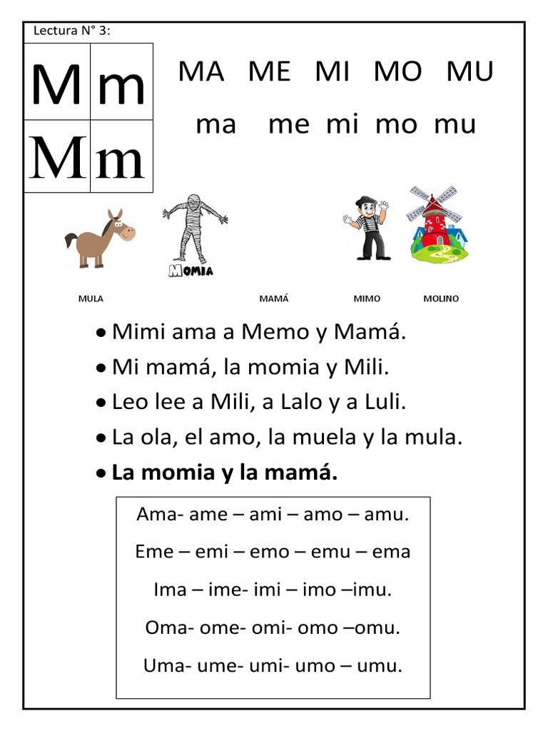 Letra M Lectura Letra M | PDF