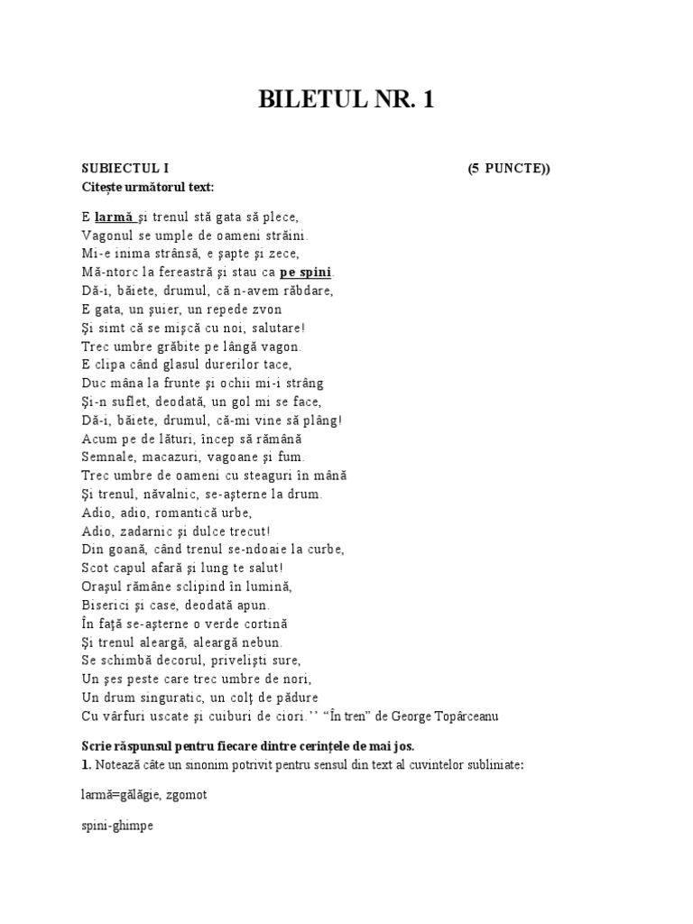 Bilete Examen Oral | PDF