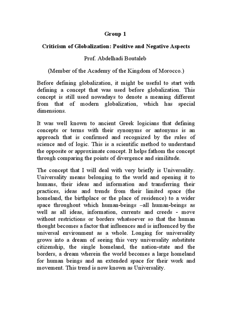 Criticism of Globalization | PDF | Globalization | World Trade Organization